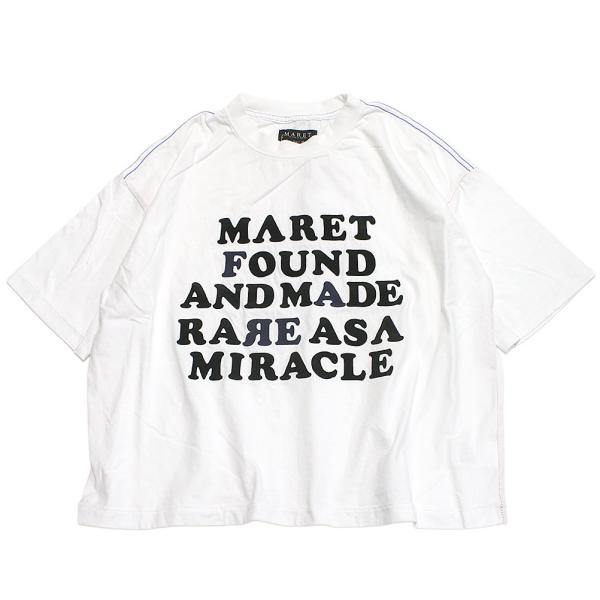 MARET マレ“マレ”のヴィンテージフロッキーT・ラフに着られるゆったりシルエット・ヴィンテージ加工を施したフロッキープリントがポイント・しなやかな手触りの天竺ボディ・コーデに取り入れやすい着回し力抜群の半袖Tシャツ関連キーワード:大人 ...