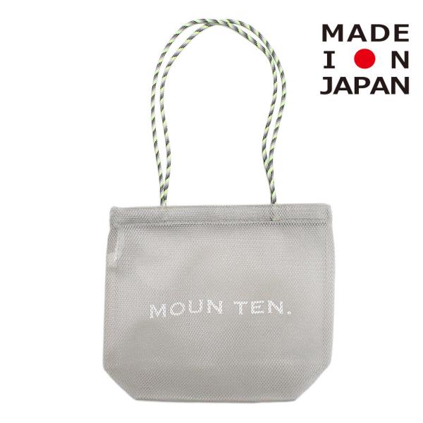 MOUN TEN. マウンテン“マウンテン”のnylon mesh トートバッグ・透け感があり清涼感のあるメッシュトート・MOUN TEN.のロゴプリントが入り・丈夫なナイロンメッシュを使用・ちょっとしたおでかけに使いやすいサイズ感・持ち手...