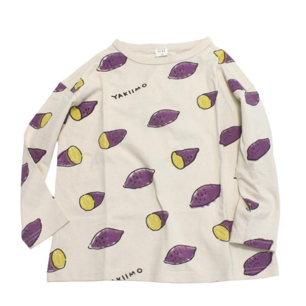 nicohrat ニコフラート“ニコフラート”のやきいも ロングTシャツ・やきいもをプリントした総柄デザイン・手書き風のイラストがあたたかみを感じる1枚・肌なじみのいい天竺素材・ベーシックなシルエットでデイリー使いしやすいアイテム関連キーワ...