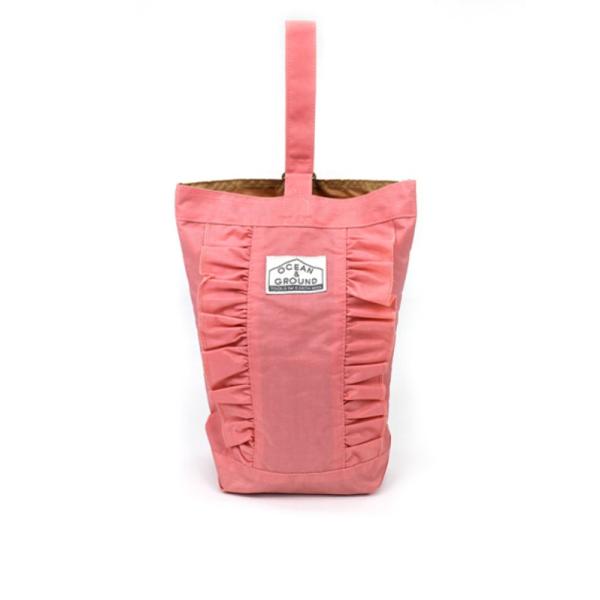 Ocean＆Ground（GOODS） オーシャン＆グラウンドグッズ“オーシャン＆グラウンド”のFRILLシューズBAG ・フリルが女の子らしいシューズバック・中にはネームホルダー付き・軽くて丈夫なナイロン地を採用関連キーワード:子供服 キ...
