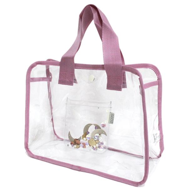 Ocean＆Ground（GOODS） オーシャン＆グラウンドグッズ“オーシャン＆グラウンド”のプールBAG BIG ISLAMD・ポイントはモチーフ入りのポケット・クリア×パステルカラーのプールBAG・マチをしっかり取った長方形・プールや...