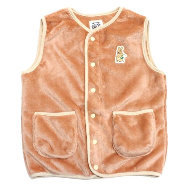 Ocean＆Ground オーシャン＆グラウンド“オーシャン＆グラウンド”のワッペンフリーススリーパー・部屋着の上からさっと羽織れるスリーパー・子どもが1人で着用しやすいスナップ釦仕様・寒い日のお風呂上りや、就寝時にも便利・身生地は肌ざわり...