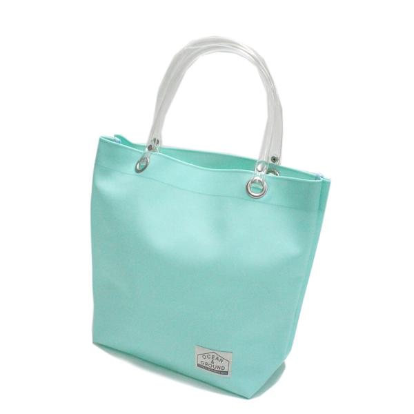 Ocean＆Ground（GOODS） オーシャン＆グラウンドグッズ“オーシャン＆グラウンド”のBEACH MARKET  プールBAG ・淡いカラーが魅力的なビーチバッグ・クリアな持ち手部分がポイント◎・ボディはしなやかで水にも強いPVC...