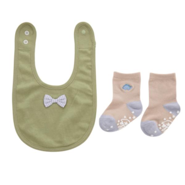 Ocean＆Ground オーシャン＆グラウンド“オーシャン＆グラウンドグッズ”の【La stella/ラステラ】リボン付スタイとソックスのセット・スタイとソックス1足がセットに・出産祝いなどギフトにもおすすめ・柔らかなカラーリングが魅力・...