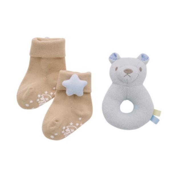 Ocean＆Ground（GOODS） オーシャン＆グラウンドグッズ“オーシャン＆グラウンドグッズ”の【La stella/ラステラ】アニマルラトル＆ソックスギフトBOXセット・ソックスとラトルの入ったギフトボックス・ソックスには小さな音が...