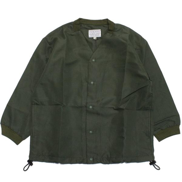 Ocean＆Ground オーシャン＆グラウンド“オーシャン＆グラウンド”のノーカラースナップカーディガン・持ち運びやすく羽織として便利なカーディガン・丈夫で軽量なリップストップ素材・防水、防汚加工を施し、ちょっとした雨や外遊びにも対応・シ...
