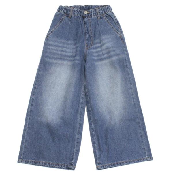 Ocean＆Ground オーシャン＆グラウンド“オーシャン＆グラウンド”のタックバギーストレートデニムパンツ・タック入りのワイドシルエットが活きるシンプルなデザイン・インディゴ染めで経年変化も楽しめる・ウエスト総ゴム仕様・前後にポケット付...