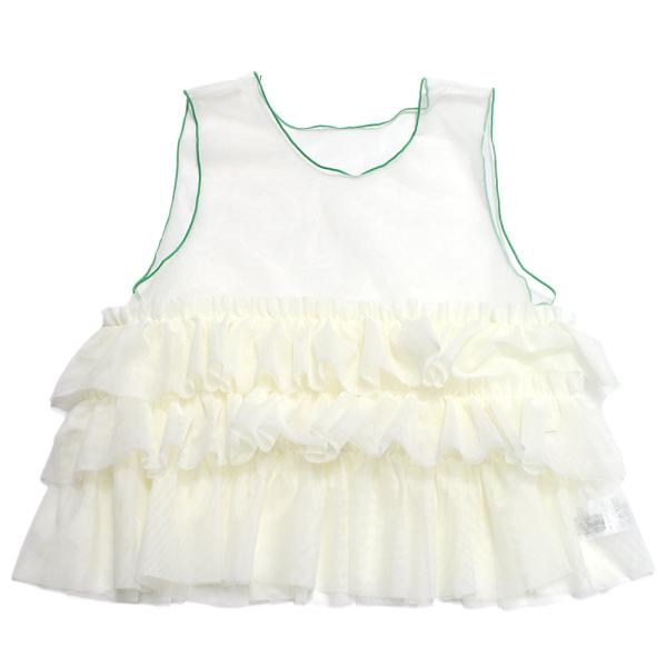 Ocean＆Ground オーシャン＆グラウンド“オーシャン＆グラウンド”のボリュームフリルチュールベスト・ボリュームのあるチュールフリルベスト・透け感のある素材でTシャツとのレイヤードを楽しめます・コーデの主役になるアイテム・色違いでお揃...