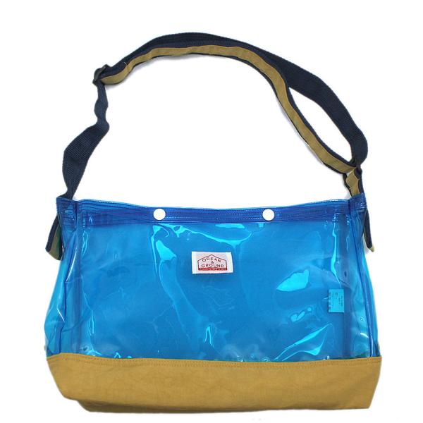 Ocean＆Ground（GOODS） オーシャン＆グラウンドグッズ“オーシャン＆グラウンド”のROCKAWAY　プールBAG・カラーの配色がアクセントのプールBAG・クリア部分はビニール素材・底はナイロン素材を使用・ショルダーヒモは長さ調...