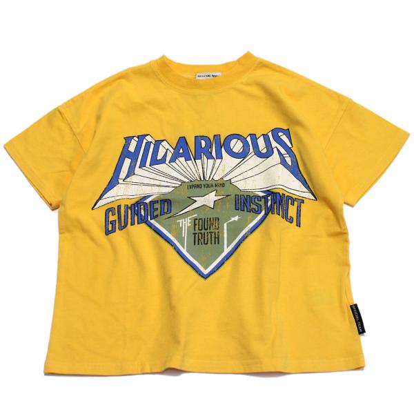 OFFICIAL TEAM オフィシャルチーム“オフィシャルチーム”の製品染めHILARIOUSロゴ Tシャツ・古着ライクな製品染加工のTシャツ・ヴィンテージのロックT風のプリントが目を惹くデザイン・コットン100％で柔らかく着心地のいい仕...