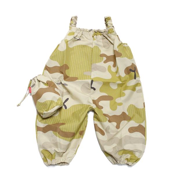 392plusm サンキューニ プリュス エム“サンキューニ プリュス エム”のcamouflage jumpsuit・お砂場遊びに最適なジャンプスーツ・肩紐、脇、胸、足口はゴムで体にフィット・レインコートとしてもおすすめ・公園遊びなどでも...