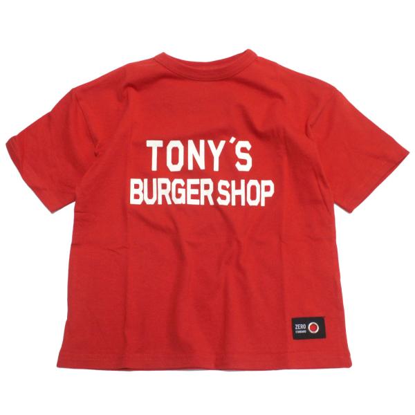 ZERO standard ゼロスタンダード“ゼロスタンダード”のTONYS BURGER SHOP Tシャツ・着心地のいいコットン100%の天竺ボディ・着回しやすいグラフィックプリント・通学からお出かけまで幅広く活躍する1枚関連キーワード...