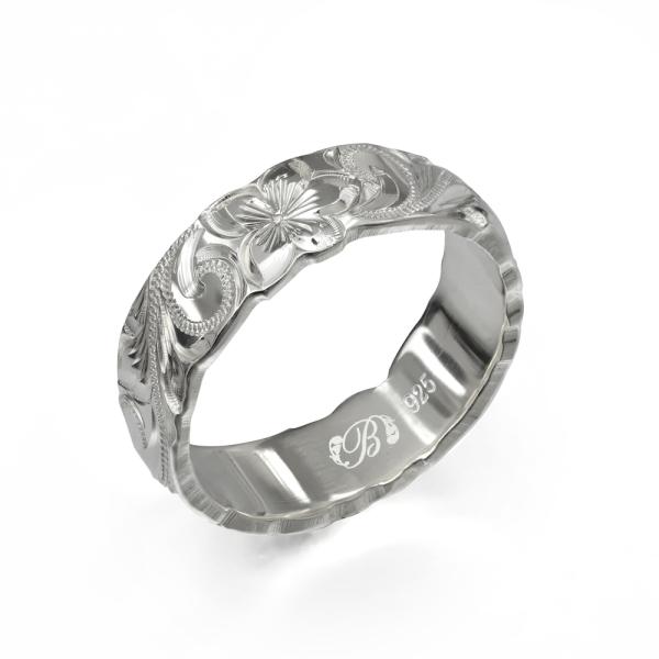 お問合せ品番：SB6A-A15◆商品名シルバー925 バレル 幅6mm 厚み1.5mm スクロール カットアウト リング◆こちらはオーダーメイド商品です入金確認後に、ハワイの工房に製作を依頼する受注生産の商品です。ご注文後のキャンセルは出来...