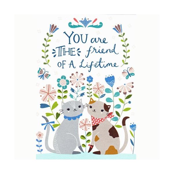 ■アーティスト：フローラ・ウェイコット■二つ折りのフレンドシップカード■中の文字「make that nine lifetimes!」■封筒付き■12.5ｃｍ*17.5ｃｍ （日本では定形外郵便のサイズになります）■アメリカ直輸入■メーカー...