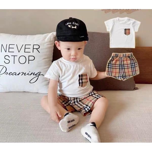 サイズ100欧米風　シンプルでオシャレ　上品なデザインキッズ 子供服 セットアップ 上下セット ベビー服 トップス+ショートパンツ 2点セット カジュアル 男の子 春夏 ゆったり 可愛い 半袖
