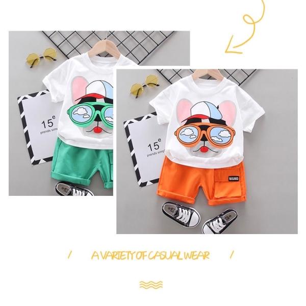 目立つデザインで子どもに大人気キッズ 子供服 セットアップ 上下セット ベビー服 トップス+ショートパンツ 2点セット カジュアル 男の子 春夏 ゆったり 可愛い 半袖