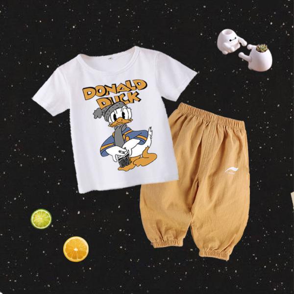 サイズ100キッズ 子供服 セットアップ 上下セット ベビー服 トップス+ショートパンツ 2点セット カジュアル 男の子 春夏 ゆったり 可愛い 半袖ホワイト