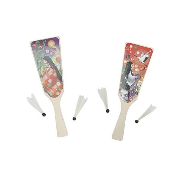 かぐや姫と鶴の恩返しをデザインした2枚入りの羽子板セットです 矢羽根4個付 小さな羽根があります。口の中には絶対に入れないでください。 窒息などの危険がありますので、3才未満のお子様には絶対に与えないでください。 メーカー：池田工業社 製品...