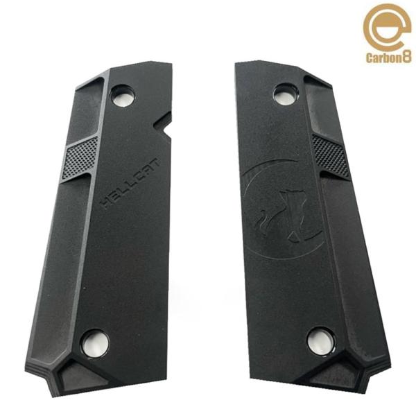 ※こちらの商品はラッピング不可となっております。Carbon8 カーボネイト M45シリーズ HELLCAT4.3共用 FLATグリップパネル ニャンコ刻印 A009-01M45CQP、DOC、NiteShift、MOCおよびHELLCAT...