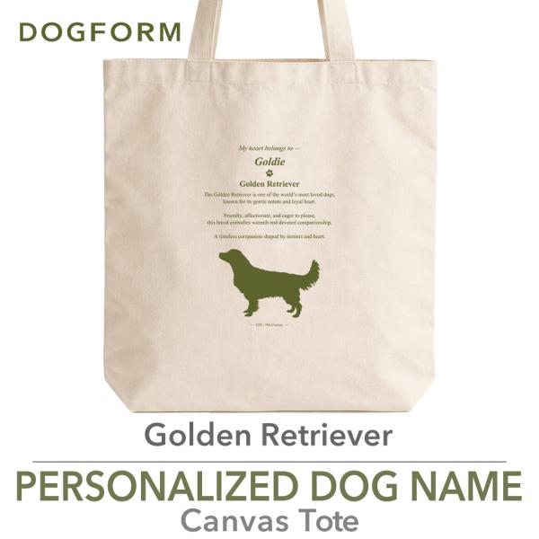 Personalized Golden Retriever Canvas Tote Bag with Custom Dog Name.This minimalist canvas tote bag features a stylish Go...
