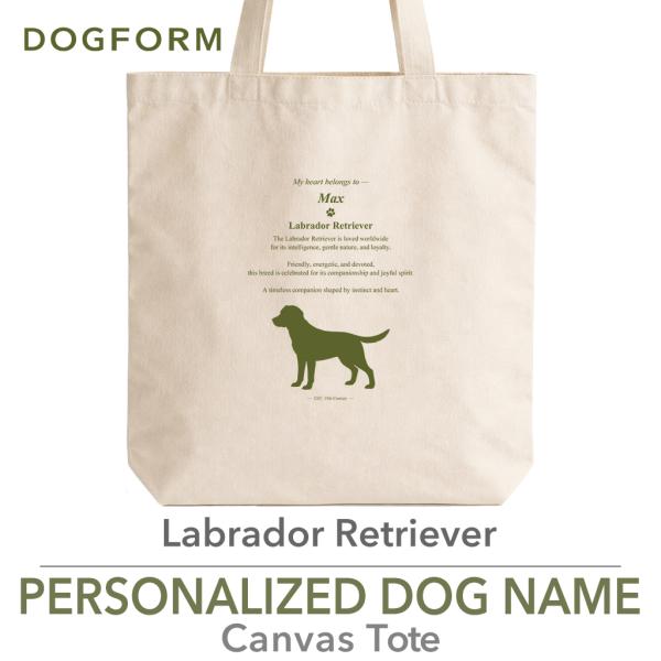 Personalized Labrador Retriever Canvas Tote Bag with Custom Dog Name.This minimalist canvas tote bag features a stylish ...
