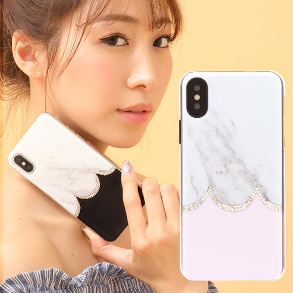 ■対応機種：Xperia エクスペリア Ace III SOG08【キーワード】おしゃれ オリジナル 人気 おすすめ かっこいい かわいい 可愛い レディース 女性用 スマホ カバー ハードケース クリアケース 大理石 デコ ブラック ピン...