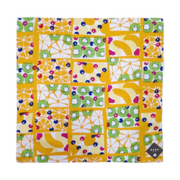 日本製：グラフィカ素材：綿100％サイズ：約54cm(四方ミシン）注染：注染（ちゅうせん）とは、特殊な糊で防染し重ね上げた生地の上から染料注ぎ、模様部分を染め上げる伝統的な型染めの一種です。伝統的な技術に基いて、手ぬぐい、浴衣、ふきん等が生...