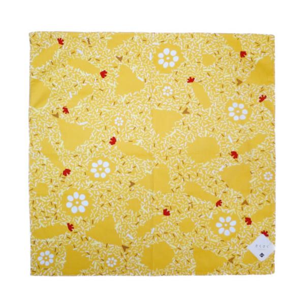 日本製：グラフィカ素材：綿100％サイズ：約54cm(四方ミシン）注染：注染（ちゅうせん）とは、特殊な糊で防染し重ね上げた生地の上から染料注ぎ、模様部分を染め上げる伝統的な型染めの一種です。伝統的な技術に基いて、手ぬぐい、浴衣、ふきん等が生...