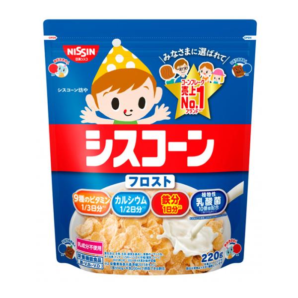 ●サクサク楽しい食感で、とうもろこしの味わいを活かしたやさしい甘さのコーンフレーク！●1食分 (40g) に10億個の植物性乳酸菌を配合。●1食分 (40g) に牛乳200mlをかけて食べると、1日分の鉄分、1日に必要なカルシウムの1/2、...