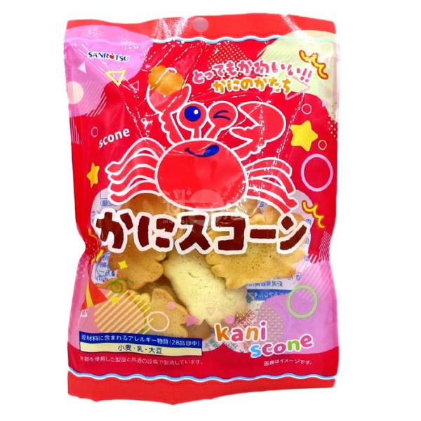 「かにぱん」でおなじみの三立製菓が手掛ける、かにの形をしたかわいらしいひとくちサイズのスコーンです。しっとりやさしい食感と、ほんのり甘く素朴な味わいで、お子様から大人まで幅広い世代に親しまれる焼き菓子です。なお、"かにスコーン"という商品名...