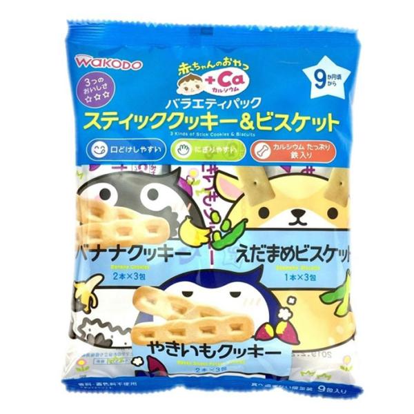 赤ちゃんのおやつ＋Ca スティッククッキー＆ビスケットは、スティッククッキーとビスケットの2種類が楽しめる、カルシウム配合のベビーおやつです。赤ちゃんが握りやすく食べやすい形状で、自分で食べる練習（手づかみ食べ）にもぴったり。やさしい甘さと...