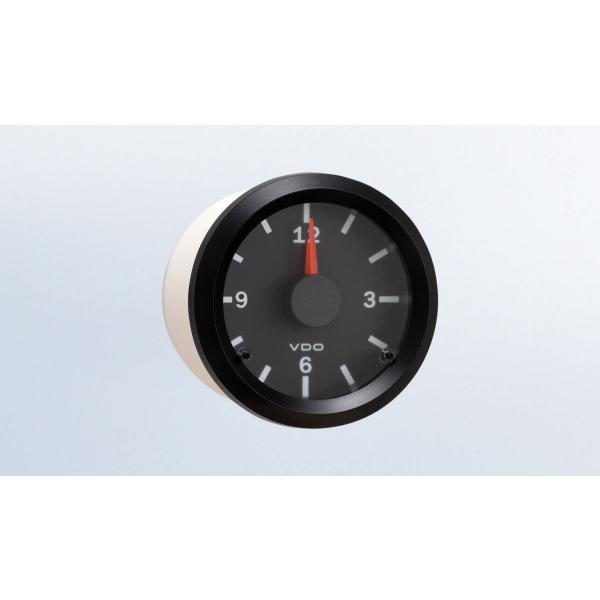 3-6-9-12の文字盤12/24v対応52mmの取り付け穴、背面にネジキャップマウント付きユーザーマニュアルはこちらからダウンロードできます。 www.intindustry.com/files/VDO_clock_manual.pdf