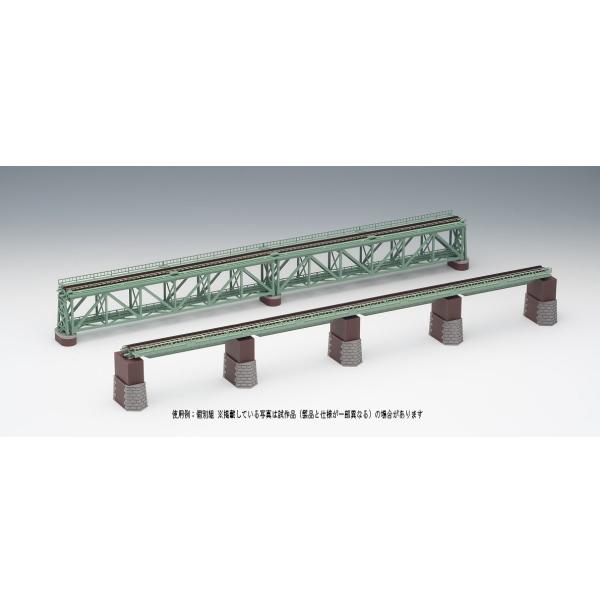 ※　画像はイメージです●上路式単線トラス鉄橋と上路式ガーダー橋の2種●複線で560mm、単線で1120mmの長さの鉄橋が組めます●上路式ガーダー橋S140とれんが橋脚(角形)を新規製作製品内容●上路式単線トラス鉄橋S280(緑)×2●上路式...