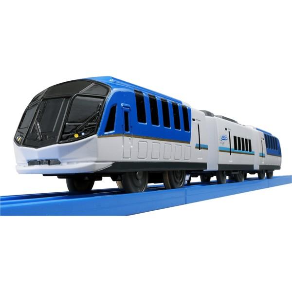 ※　画像はイメージです。動力車のシャーシが新しくなって更に遊びやすくなった「近鉄観光特急しまかぜ」がプラレールに登場!3両編成で、それぞれ連結・切りはなしが可能です。2スピード仕様で、スイッチをOFFにすると手ころがし遊びもできます。笛コン...