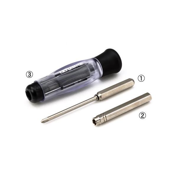 ※ 画像はイメージです。【 ミニ四駆の組み立てに最適な精密ドライバーセット 】 ミニ四駆の組み立てやメンテナンスに活躍する高品質なドライバーセットです。プラスドライバービット、ボックスドライバービット、回転グリップで構成。プラスドライバービ...