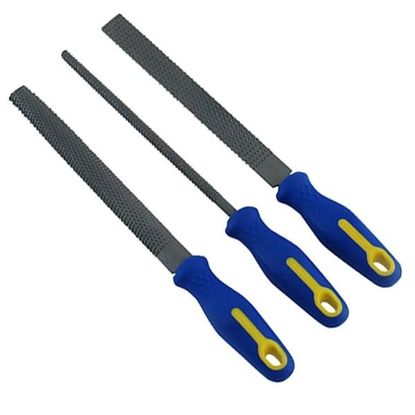 【取寄品】[ヤスリ]木工細工・鉛等、軟質の非鉄金属の研削・研磨握りやすく使いやすい、PC柄ヤスリセット3本組です。■特長・木を中心とする木材加工に使用します。・握りやすいソフトグリップです。■仕様・3本組・全長：200mm・PC柄・パッケー...