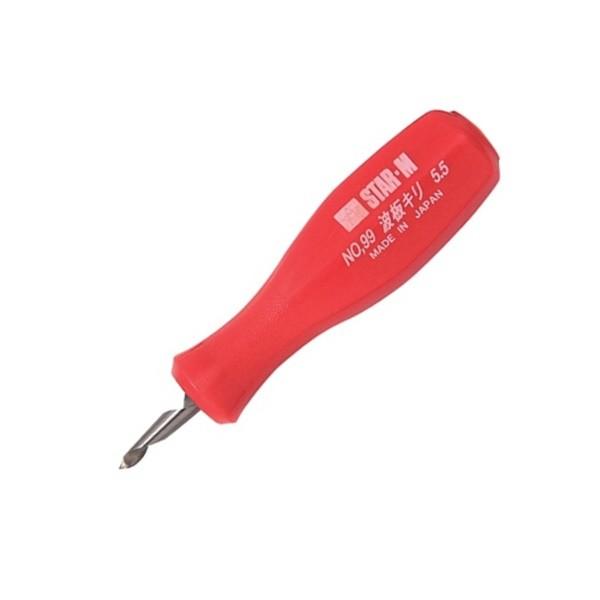 【在庫品】【メール便】[大工道具 錐 ピット 皮ポンチ ハトメ 錐]スターエム 波板キリ 5.5MM 4962660099007波板の穴あけが簡単です。波板穴あけ用手廻しドリル。■仕様・ネジ丈：35mm・寸法：26×20×111mm・重量：...