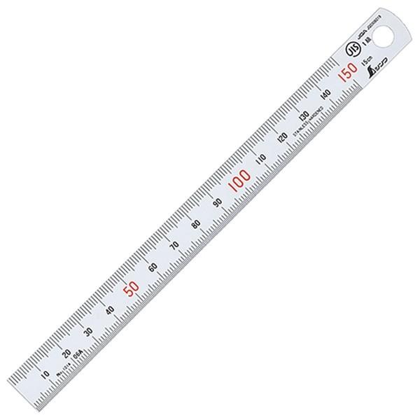 【在庫品】【メール便】[測定具 直尺]※ご注意・電気に触れる恐れのある場所では使用しないで下さい。・端部が鋭利で危険なので、安全の為に手袋をご使用下さい。長さの許容差はJIS規格より優れています。シンワ シルバー仕上直尺 JIS1級 15C...