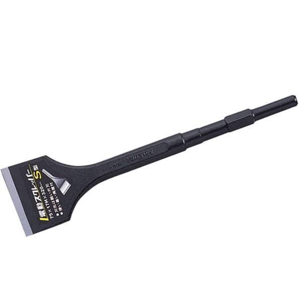 【取寄品】[コンクリートドリル メーカーハツリ製品]モクバ 電動スクレーパーS型 75X320MM 4960408014992※ご注意・使用の際は作業にあわせた防具を使用してください。片刃で、角度のついた刃部が、電動のハガシ作業に最適です。...