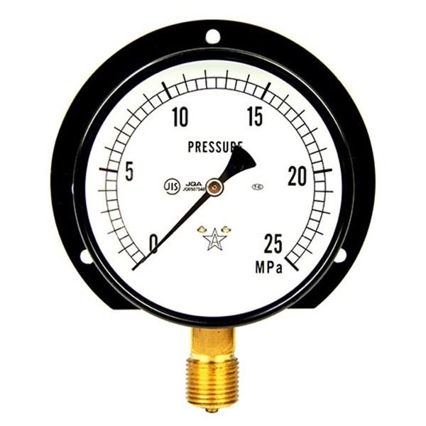 【取寄品】[エアーツール 圧力計 機器]右下精器 汎用圧力計B100・G1/2 S-42・25.0MPA 4977292426299高品質、高性能の日本製汎用圧力計です。圧力瞬時変化割合3パーセント/秒以内の定圧力の計測(空気、水、油等)。...