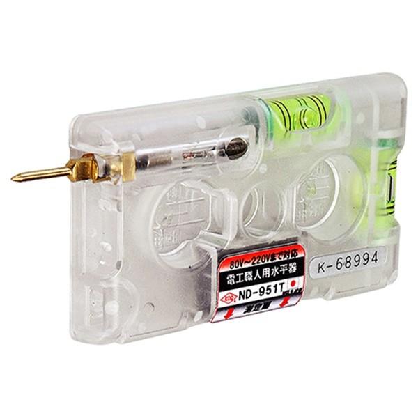 【取寄品】【メール便】[測定具 アルミ水平器]KOD 電工職人用水平器 検電付 ND-951T 4993711584661強力マグネット、検電テスター付きで作業効率がアップします。■特長・取付枠の垂直だしに便利です。・1連から3連までけがき...