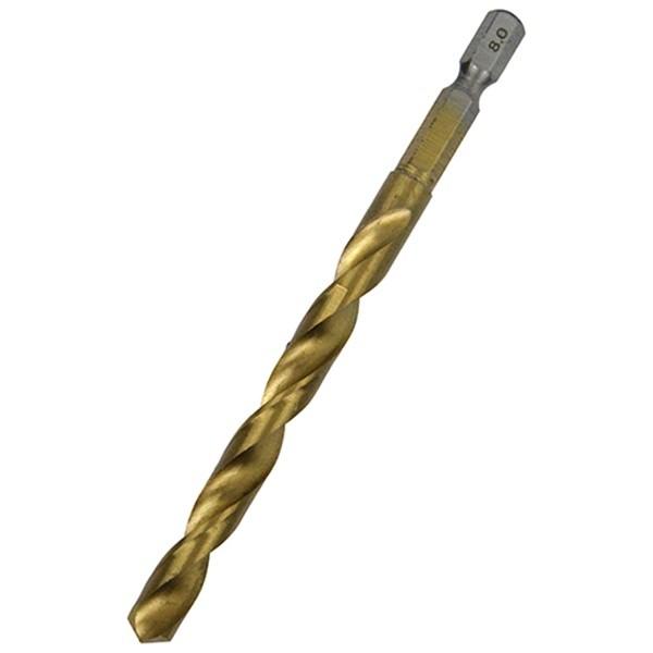 【取寄品】【メール便】[先端工具 鉄工アクセサリ 六角軸ドリル]SK11 六角軸Tin鉄ドリル 普通 8.0mm 4977292328920使い慣れたサイズ、ハイス鋼クロスシンニング刃先で食い付き抜群の適長鉄ドリルです。鉄、木、樹脂、軽金属...