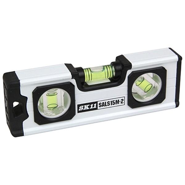 【取寄品】【メール便】[水平器 レベル]※ご注意・防塵構造ではありません、粉じんの多い所では使用しないで下さい。分解しないで下さい。SK11 アルミレベル150スリムMG SALS15M-2 4977292123174スリム形状、マグネット...