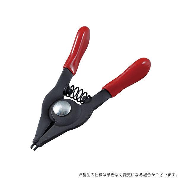 【取寄品】【メール便】[ペンチ ニッパ]小型でコンパクトなスナップリングプライヤーです。■用途C型形状の止め金具スナップリングの着脱■機能・特徴C型止め輪、軸用です。■仕様先端部：ストレート使用範囲：10〜30mm※改良により予告なく形状や...