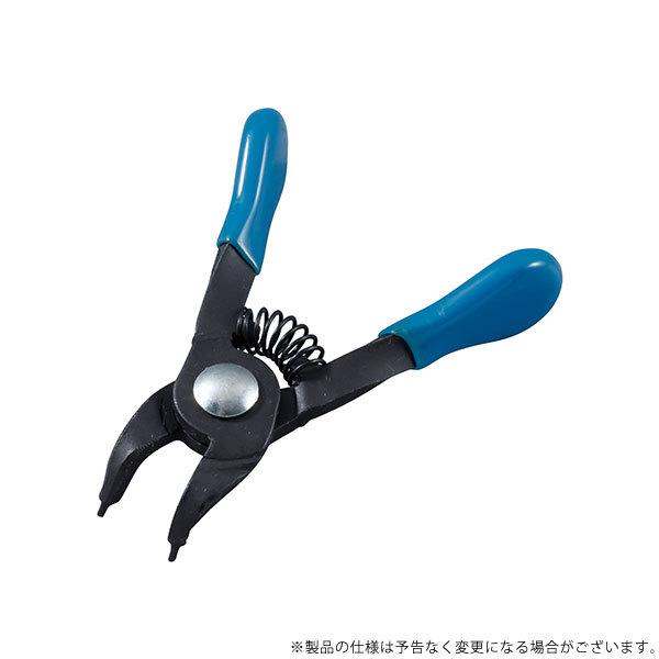 【取寄品】【メール便】[ペンチ ニッパ]小型でコンパクトなスナップリングプライヤーです。■用途C型形状の止め金具スナップリングの着脱■機能・特徴C型止め輪、穴用です。■仕様先端部：ストレート使用範囲：10〜30mm※改良により予告なく形状や...