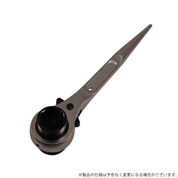 【取寄品】[建設工具 シノ付ラチェット]1本で3サイズのボルトに対応しているので作業性に優れ、腰回り重さの負担軽減ができます。■用途ボルト・ナットの締付け、緩め作業■機能・特徴鉄骨建て方に頻繁に必要なボルト・ナット30/32/36mmの3サ...