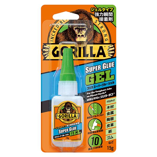 【在庫品】ゴリラ スーパーグルーに大容量タイプが登場！●最速10秒接着。●内部硬化を防ぐ特殊キャップ。●液ダレしにくく作業しやすい。●垂直面でも作業しやすいジェルタイプ。※ポリエチレン、ポリプロピレンは除く。※容器を逆さまにしてよく振ってか...
