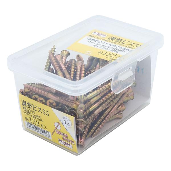 【取寄品】特長・ドア枠などの曲がりを調整し、垂直にする為のビスです。・フレキ付きで仕上がりが綺麗、枠ねじこみ部は逆ネジになっており建枠の垂直を調整します。仕様・材質:鉄・表面仕上:クロメート・適合ビット:十字2番