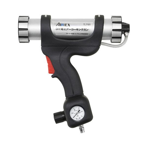 【直送品】【代引不可】エアー駆動式のコーキングガンです。手動式に比べ作業が楽です。ピタッと止まり、コーキング剤を無駄にしないエコ設計となっています。本体に圧力計・減圧弁が付属、手元で圧力調整が可能です。用途コーキング材(シーリング材)などの...
