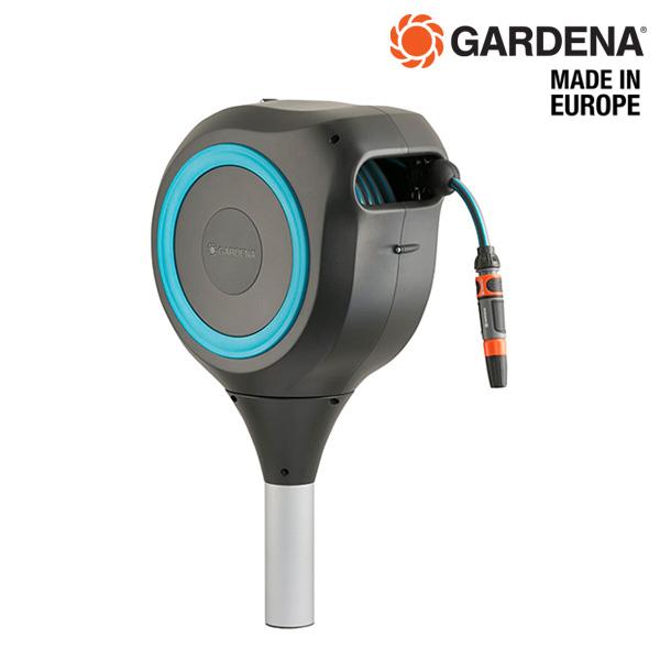 【在庫品】【正規店】[GARDENA 園芸用 散水ホース 水道ホース]スパイク式自動巻取り式ホースリール　360°角度調節可能ばね式本体サイズ：40.6cm×71.1cm×22.8cm本体重量：9.3kgホース：内径11mm×長さ20m　　...